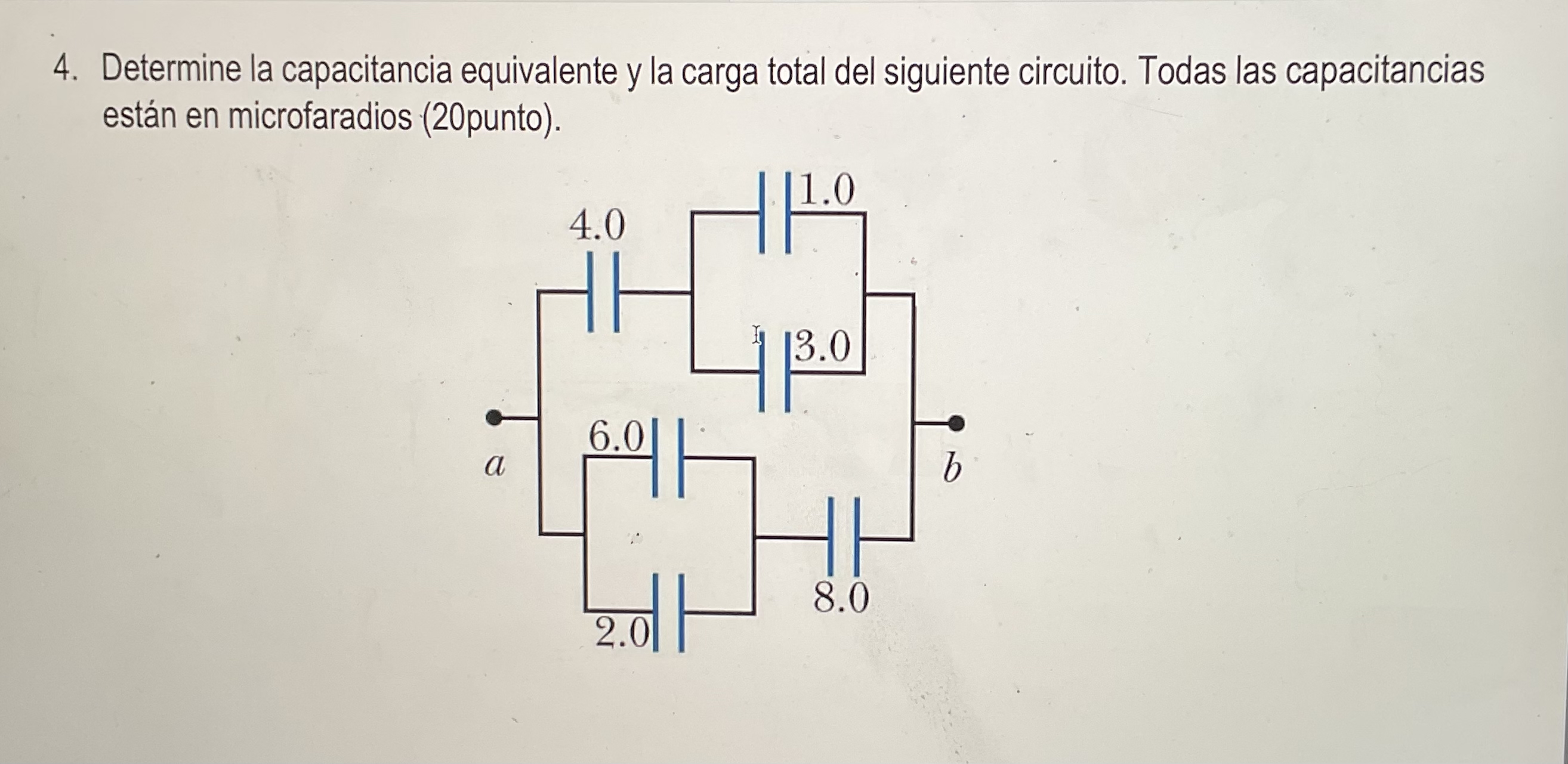 Solved Determine la capacitancia equivalente y la carga | Chegg.com