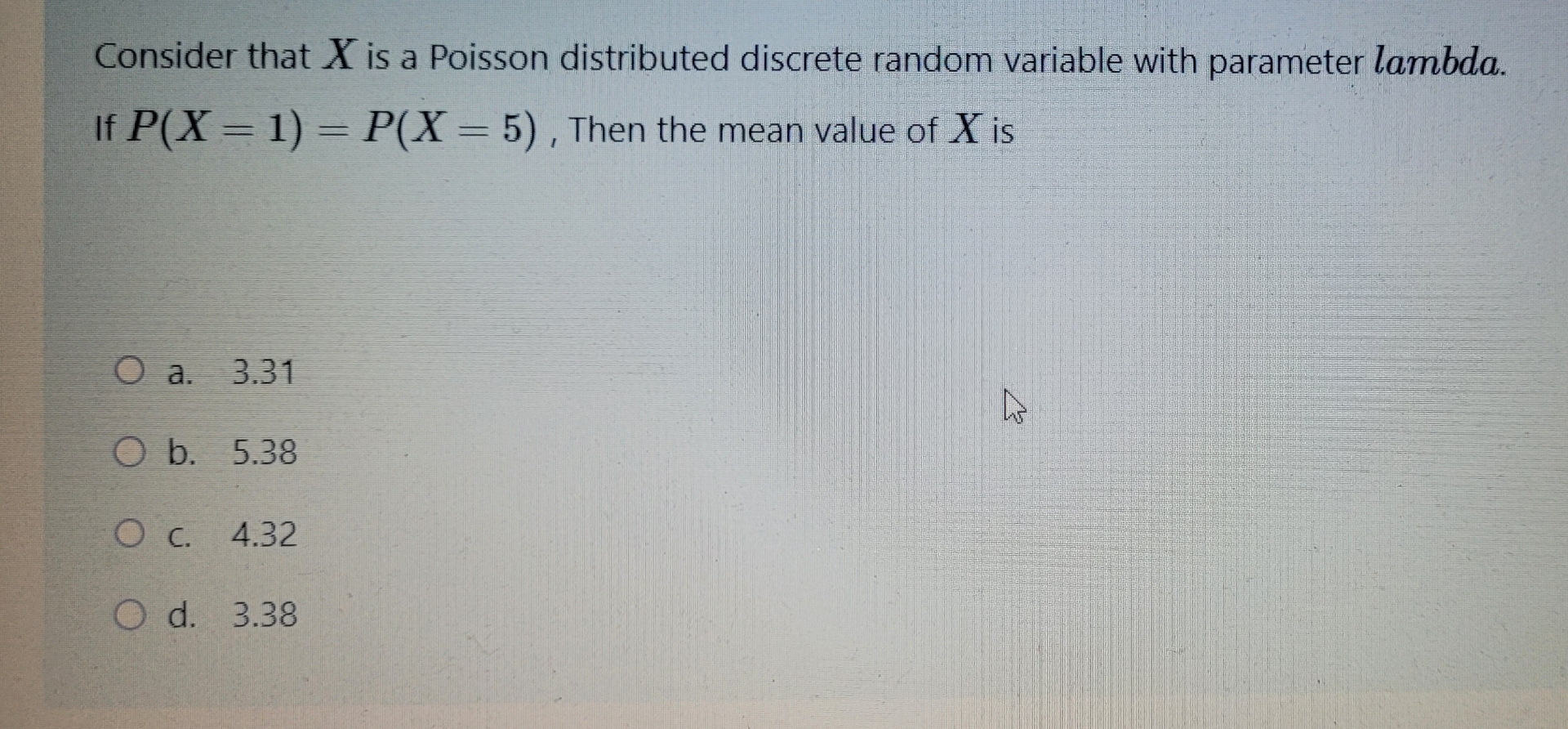 Consider that x ﻿is a Poisson distributed discrete | Chegg.com