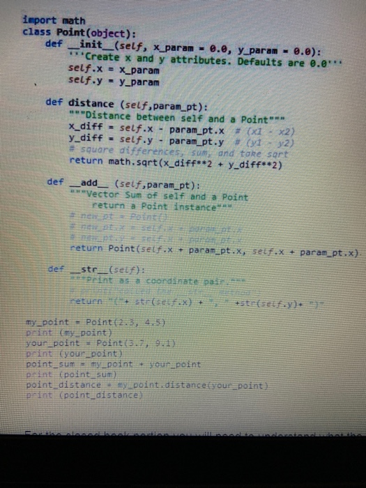Solved import math class Point(object): def __init__(self, | Chegg.com
