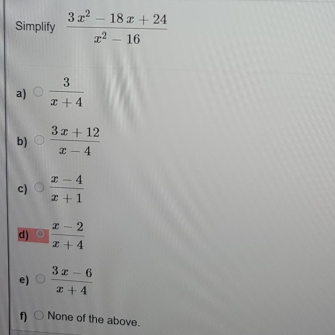 Solved Given the following functions, find (gof)(x). f(x)= | Chegg.com