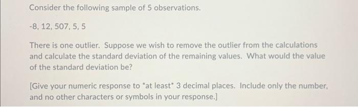 Solved Consider the following sample of 5 observations. | Chegg.com