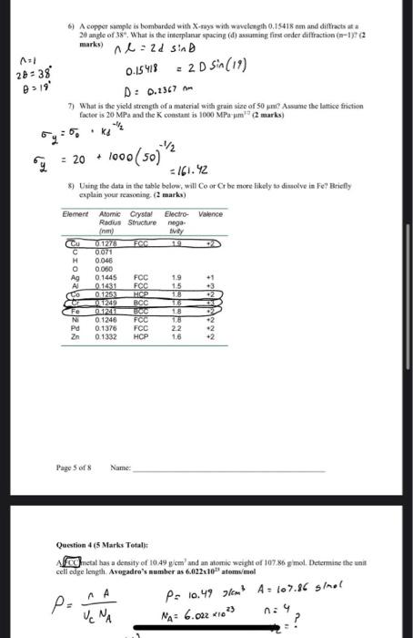 Solved 1) The direction of the burgers vector for an edge | Chegg.com