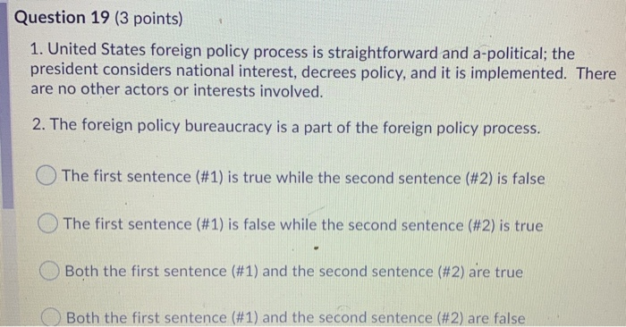 Question 19 (3 points) 1. United States foreign | Chegg.com