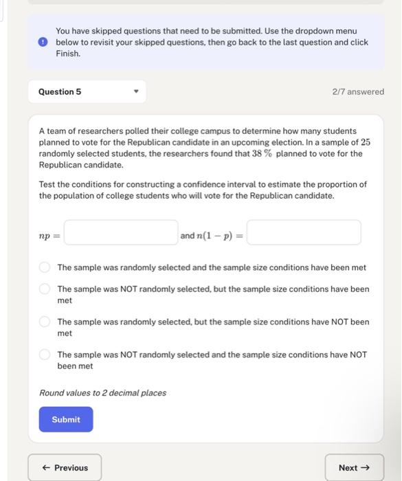 You have skipped questions that need to be submitted. | Chegg.com