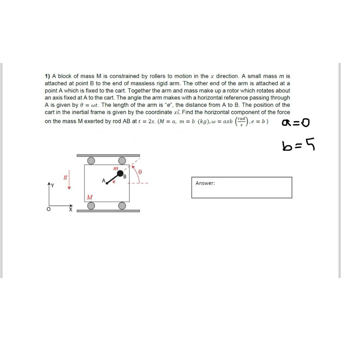 Solved A block of mass M ﻿is constrained by rollers to | Chegg.com