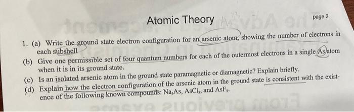 Solved 1. (a) Write the ground state electron configuration | Chegg.com
