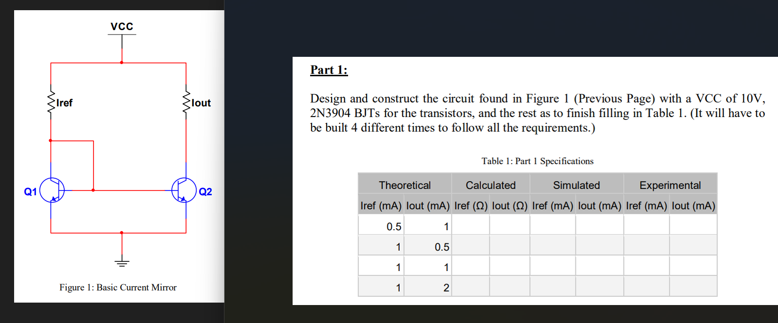 Part 1: Please solve using MULTISIMDesign and | Chegg.com