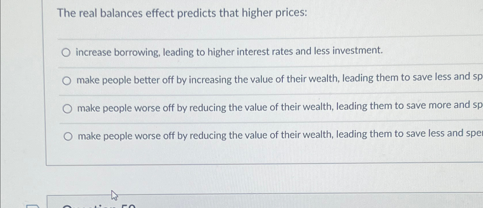 Solved The real balances effect predicts that higher | Chegg.com