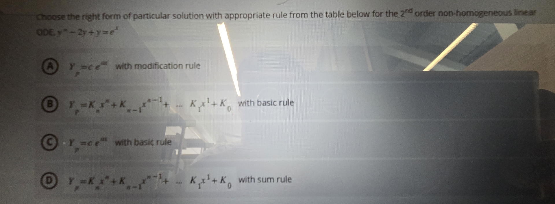 Solved Choose the right form of particular solution with | Chegg.com