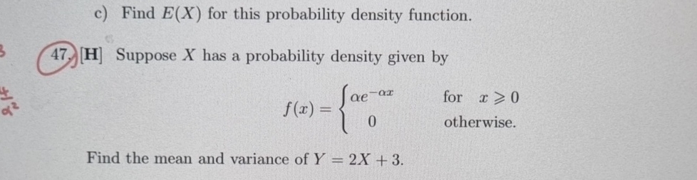 Solved c) ﻿Find E(x) ﻿for this probability density | Chegg.com
