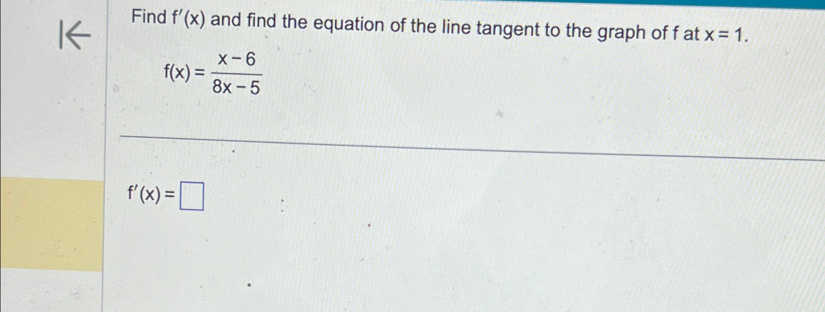 Solved Find f'(x) ﻿and find the equation of the line tangent | Chegg.com