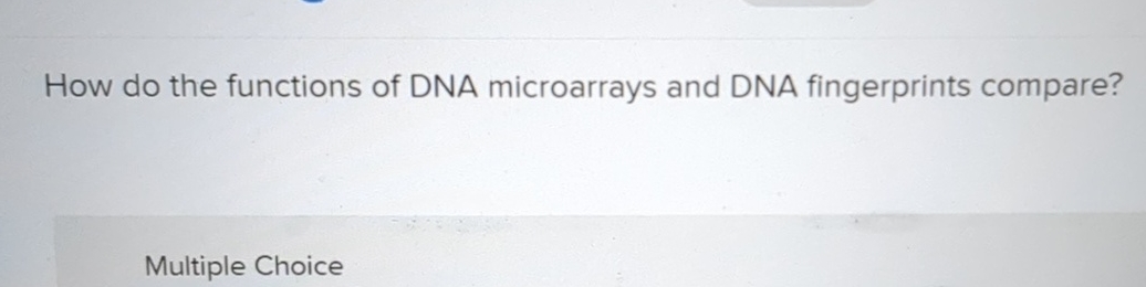 Solved How do the functions of DNA microarrays and DNA | Chegg.com