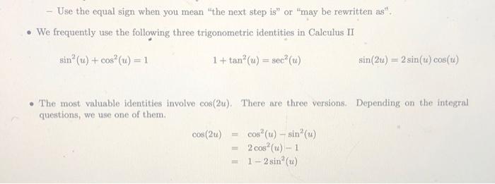 Solved - Use the equal sign when you mean "the next step is" | Chegg.com