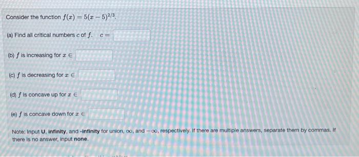 Solved Consider the function f(x)=7x+5x−1. (a) f has a | Chegg.com