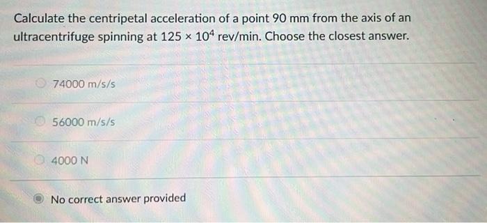 Solved Calculate the centripetal acceleration of a point 90 | Chegg.com
