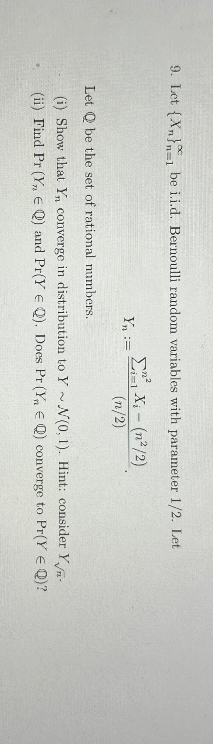 Solved Let {xn}n=1∞ ﻿be i.i.d. ﻿Bernoulli random variables | Chegg.com