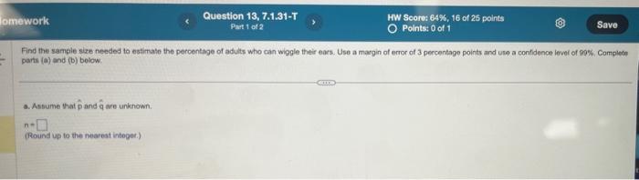 Solved Find The Sample Size Needed To Estimate The 6721