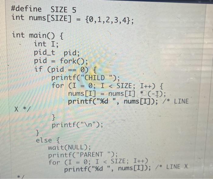 \#define SIZE 5 int nums [ SIZE ]={0,1,2,3,4}; int | Chegg.com