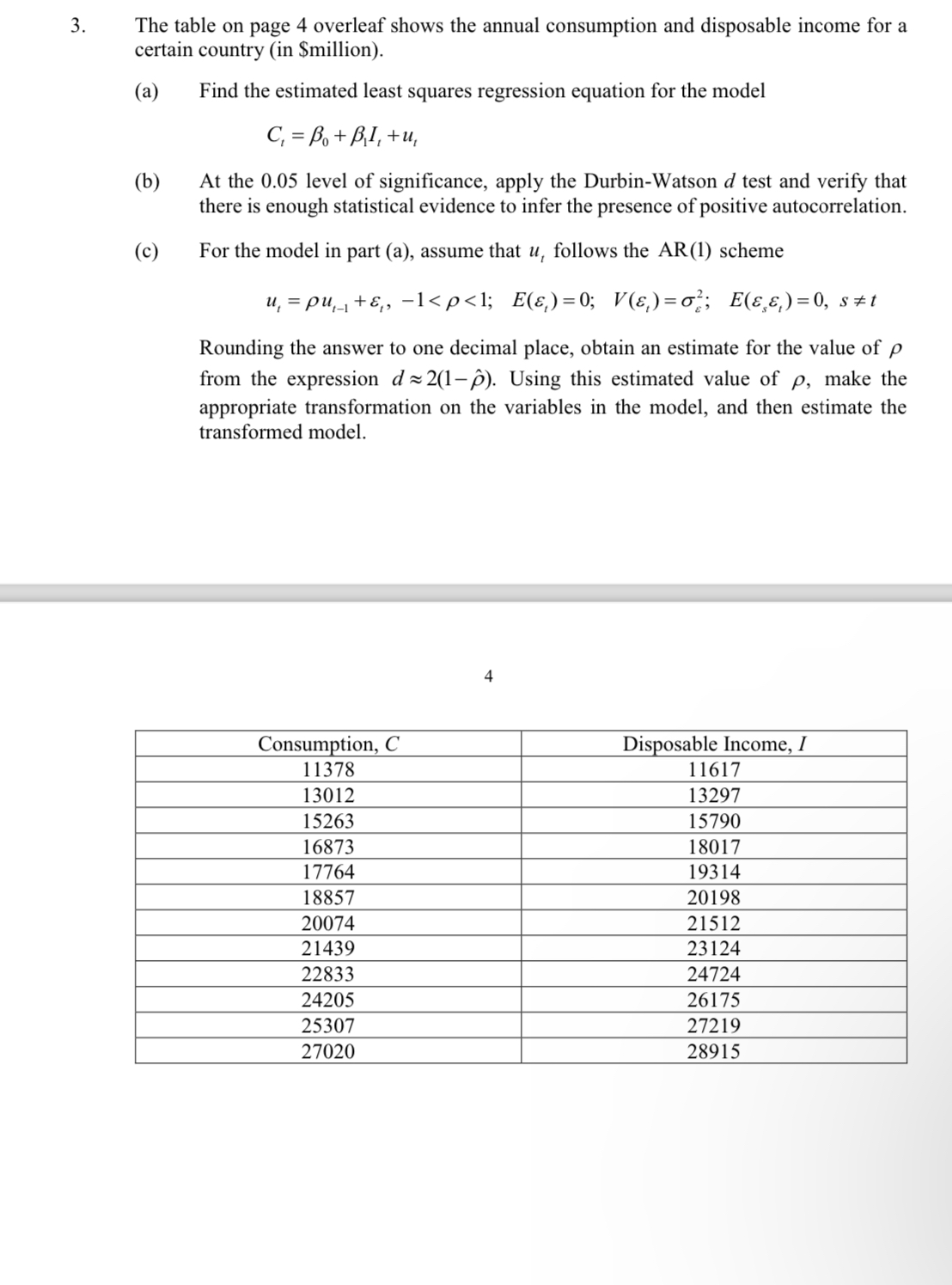 Solved The table on page 4 ﻿overleaf shows the annual | Chegg.com