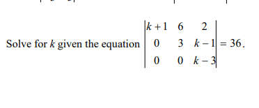 Solved Solve for k ﻿given the equation | Chegg.com