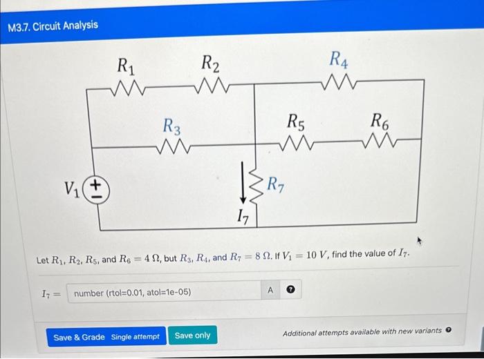 Solved Let R1,R2,R5, and R6=4Ω, but R3,R4, and R7=8Ω. If | Chegg.com