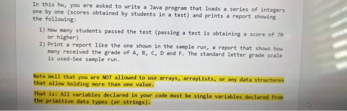 Solved In this hw, you are asked to write a Java program | Chegg.com