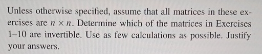 Solved Unless otherwise specified, assume that all matrices | Chegg.com