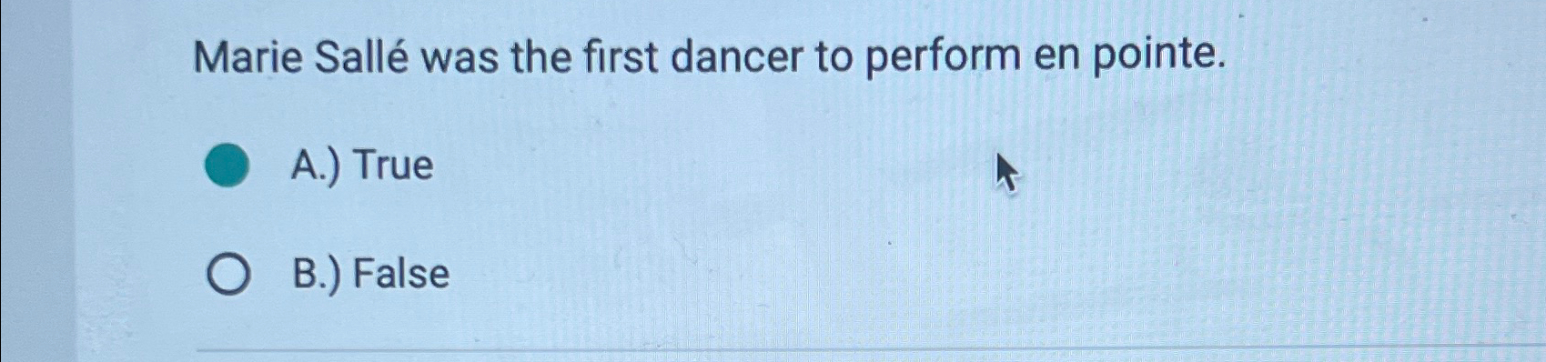 Solved Marie Sallé ﻿was the first dancer to perform en | Chegg.com