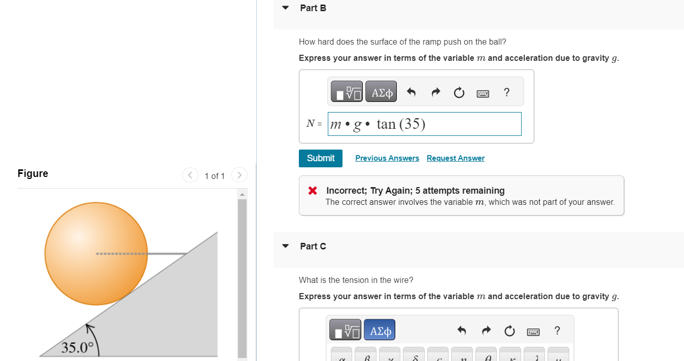 Solved Part BHow hard does the surface of the ramp push on | Chegg.com