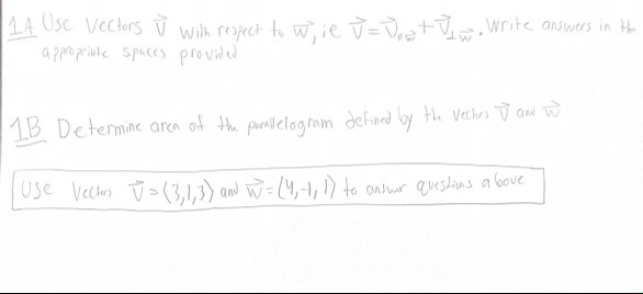 Solved 1A Use vectors vec(V) ﻿with respect to vec(W), ﻿ie | Chegg.com