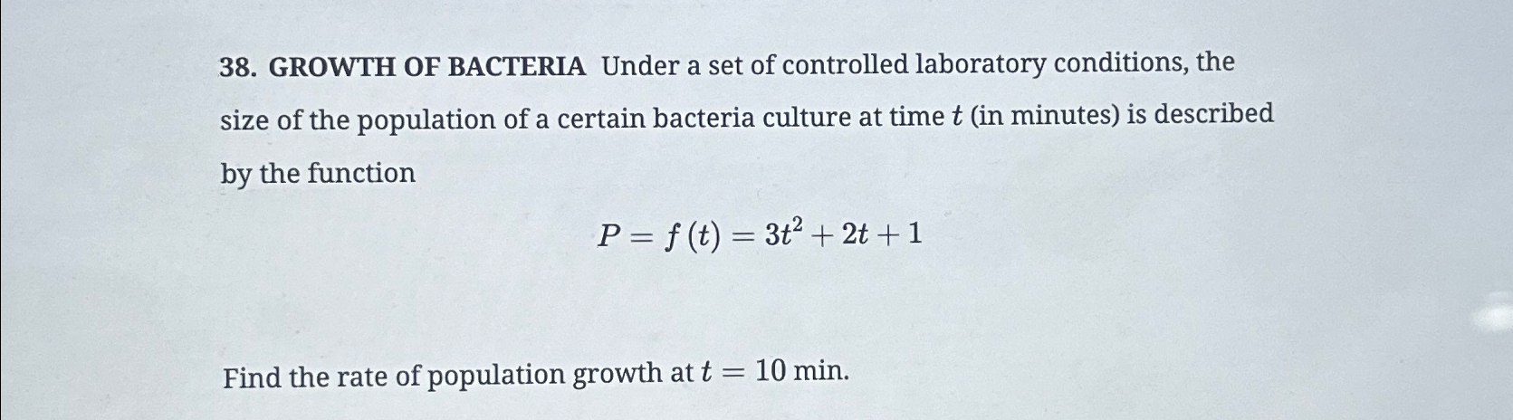 Solved GROWTH OF BACTERIA Under a set of controlled | Chegg.com