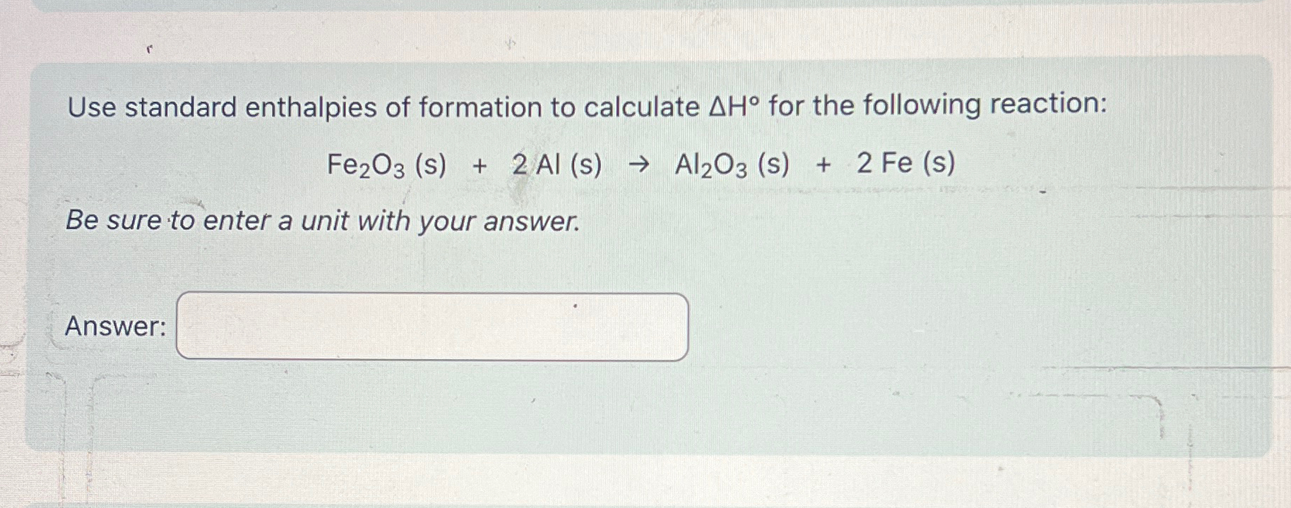 Solved Use standard enthalpies of formation to calculate ΔH° | Chegg.com