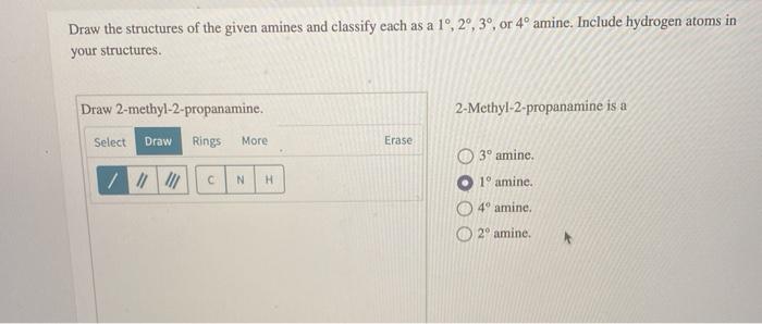 Solved Draw the structures of the given amines and classify | Chegg.com