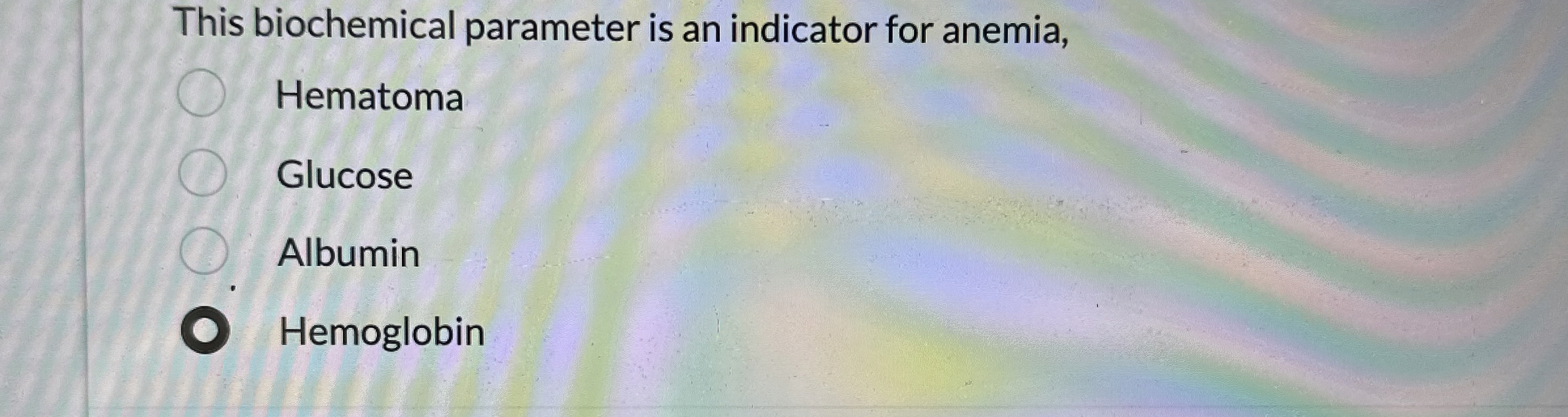Solved This biochemical parameter is an indicator for | Chegg.com