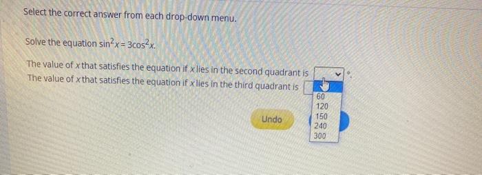 Solved Select the correct answer from each drop-down menu. | Chegg.com