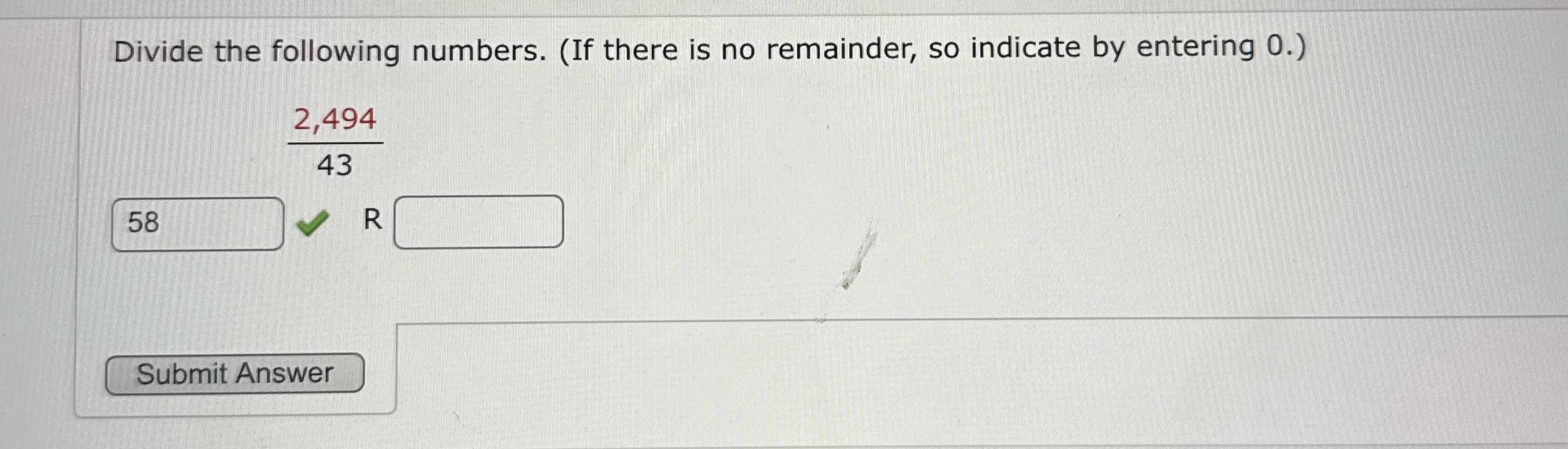 Solved Divide the following numbers. (If there is no | Chegg.com
