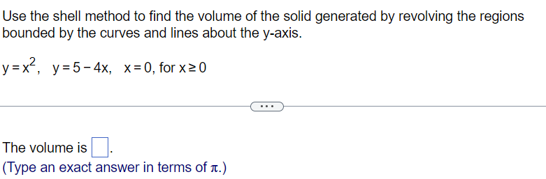 Solved Use the shell method to find the volume of the solid | Chegg.com
