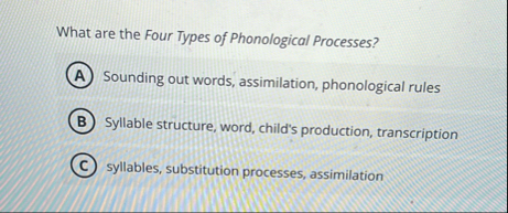 Solved What are the Four Types of Phonological | Chegg.com