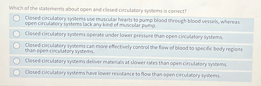 Solved Which of the statements about open and closed | Chegg.com