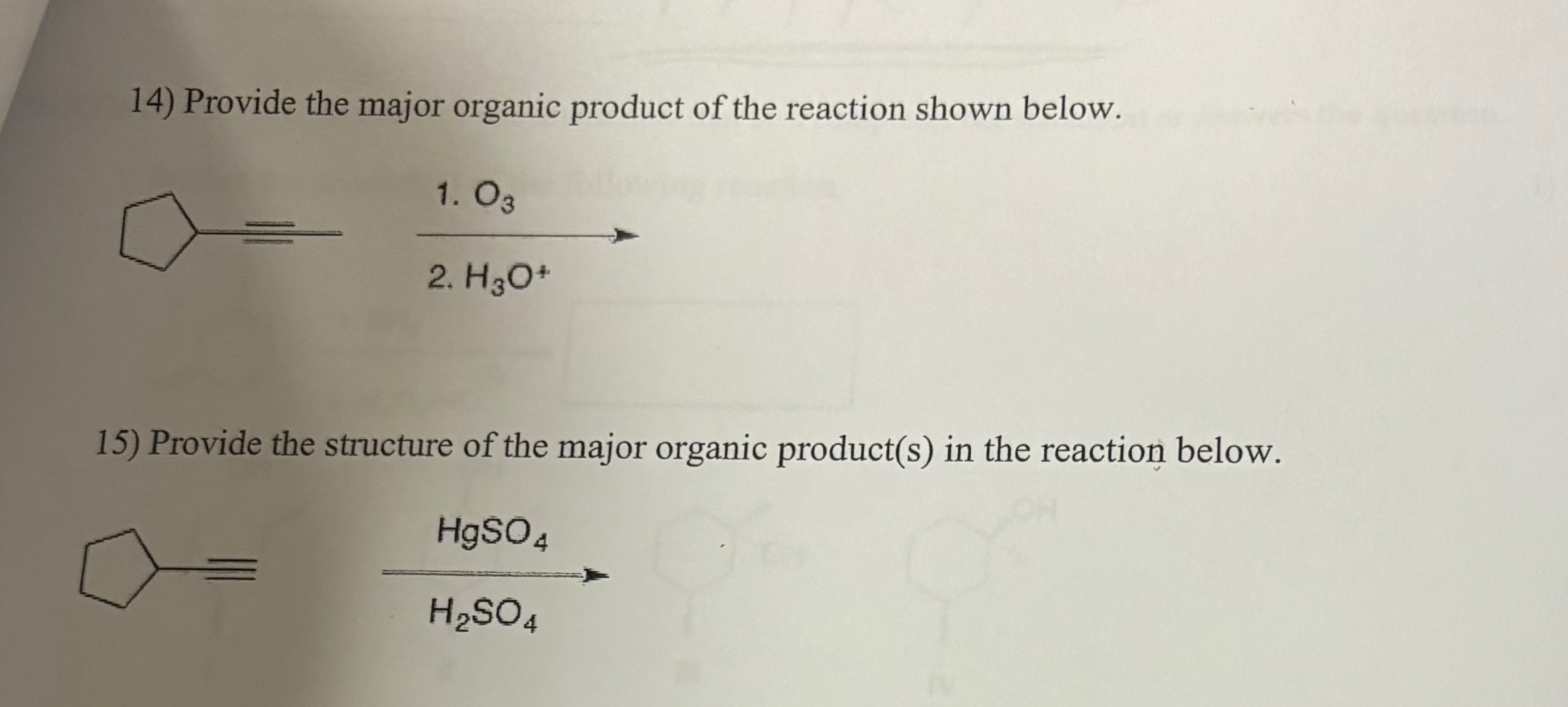 Solved Provide the major organic product of the reaction | Chegg.com