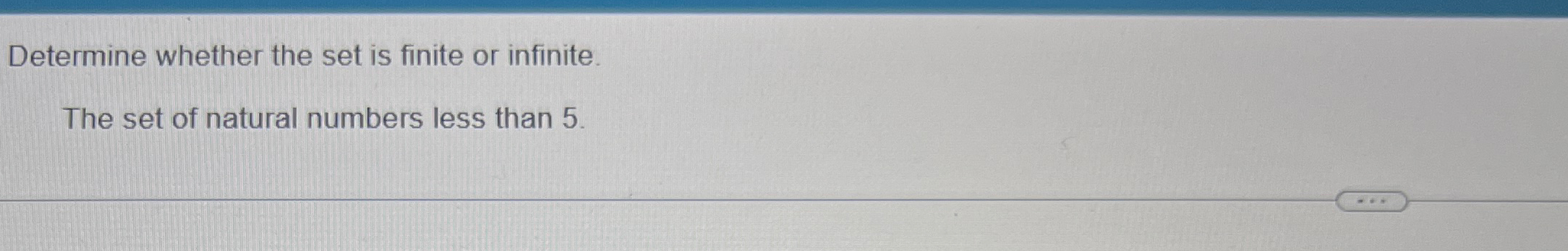 Solved Determine whether the set is finite or infinite.The | Chegg.com