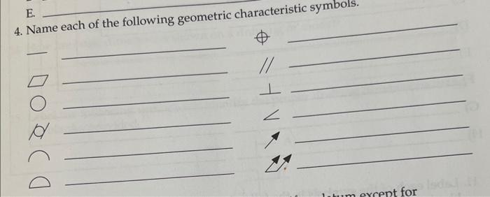 Solved 1. Name each of the following dimensioning symbols. ∅ | Chegg.com