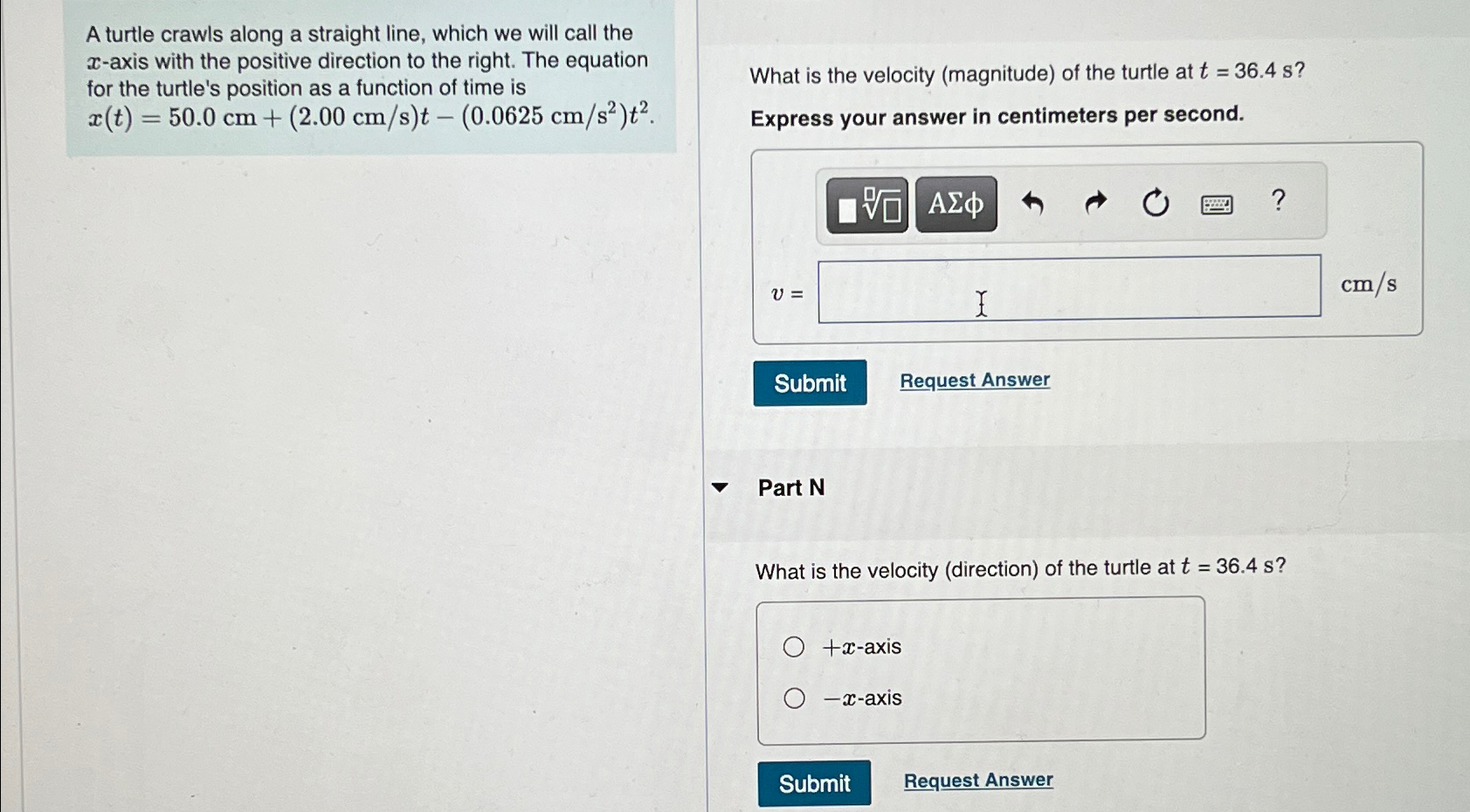 Solved A turtle crawls along a straight line, which we will | Chegg.com