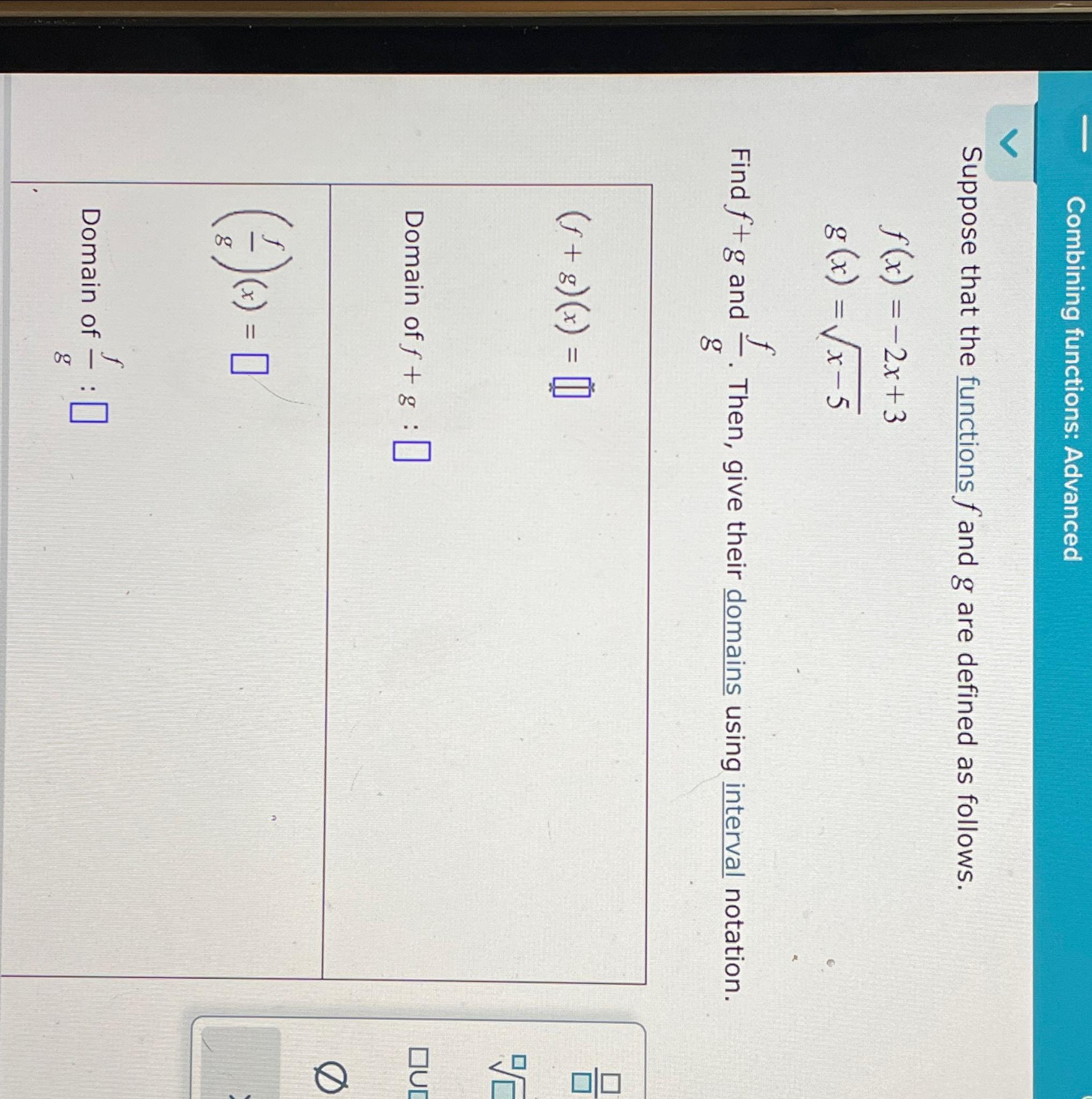 Solved Combining functions: AdvancedSuppose that the | Chegg.com