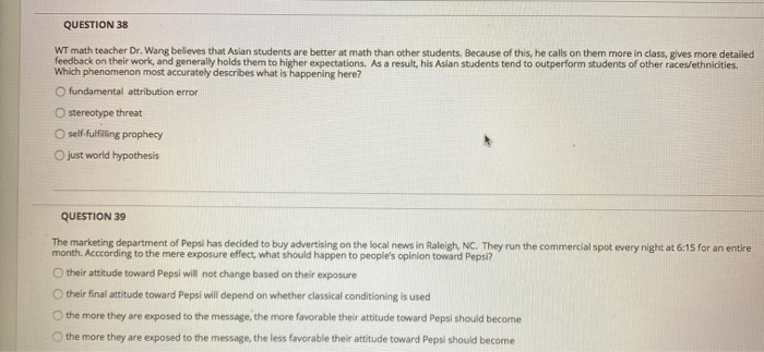 Solved QUESTION 38 WT math teacher Dr. Wang believes that | Chegg.com