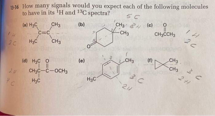 Solved to 13.34 How many types of nonequivalent protons are | Chegg.com