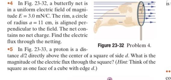 Solved -4 In Fig. 23-32, a butterfly net is in a uniform | Chegg.com