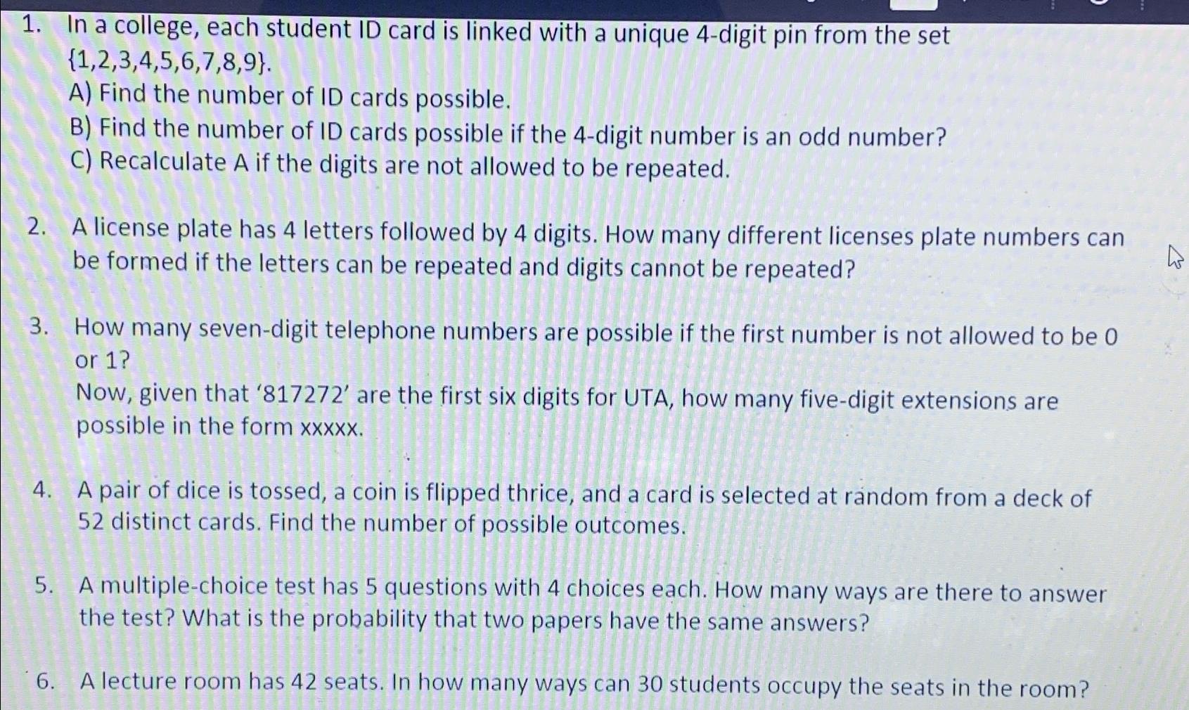 Solved In a college, each student ID card is linked with a | Chegg.com