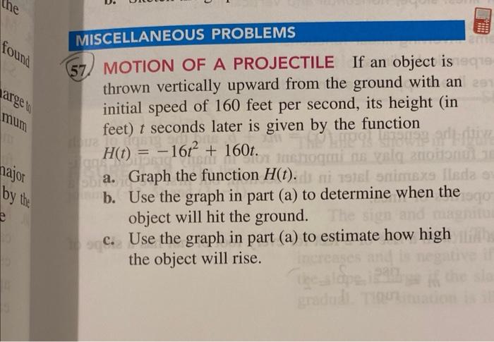 Solved MOTION OF A PROJECTILE If an object is thrown | Chegg.com