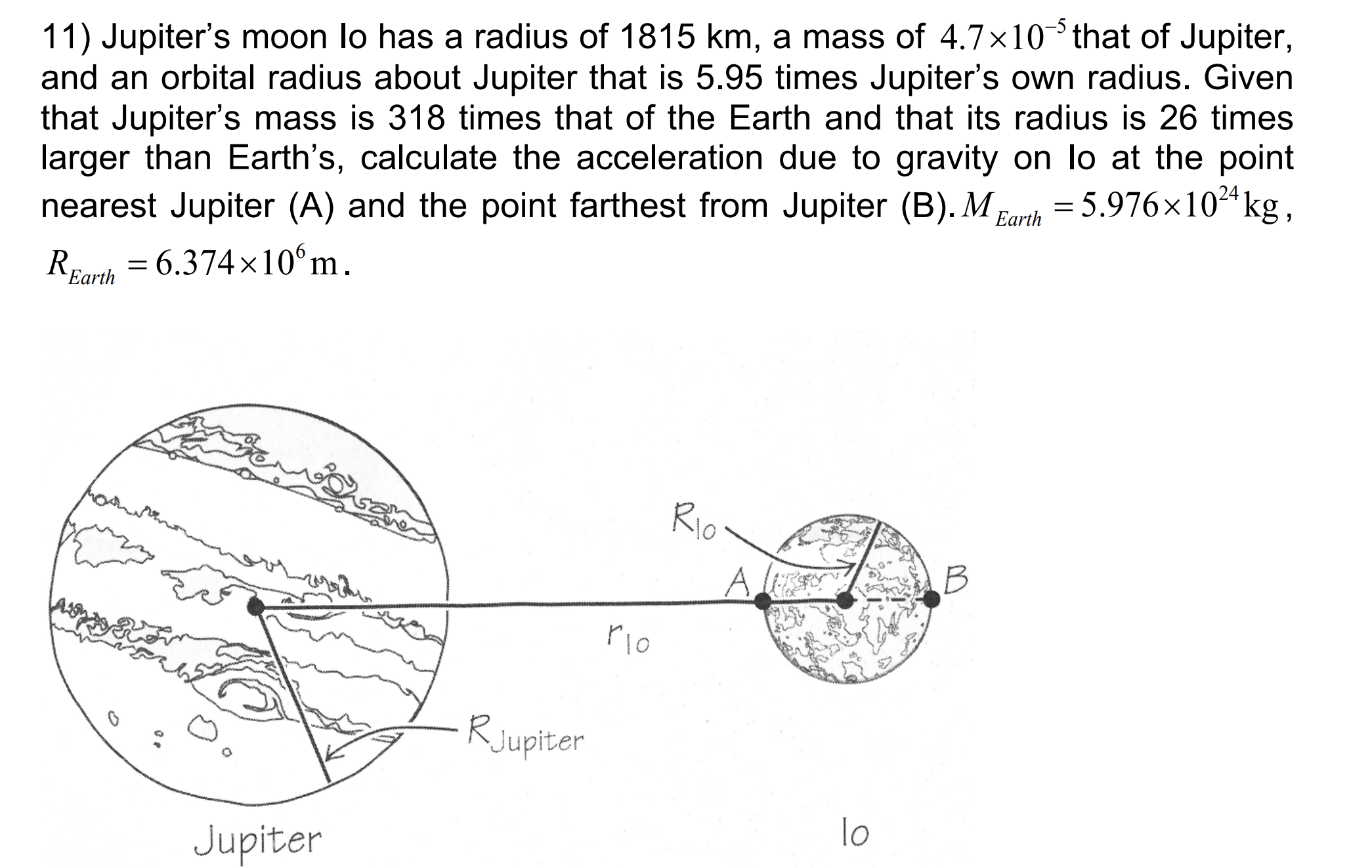 Solved Jupiter's moon lo has a radius of 1815 ﻿km , ﻿a mass | Chegg.com